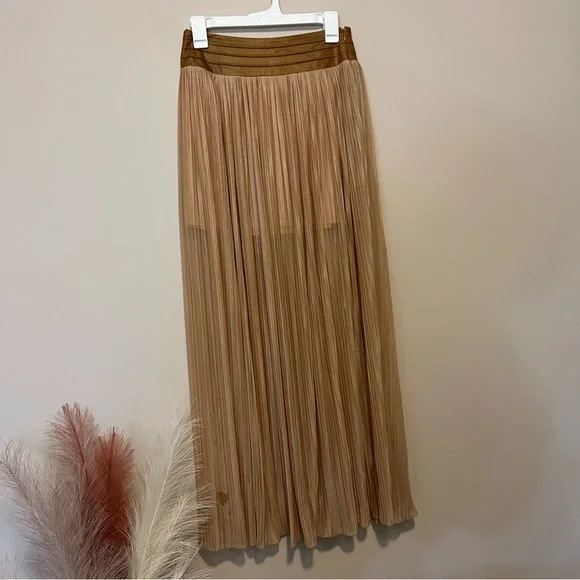 Double Zero | Skirts | Shimmery Sheer Maxi Skirt With Mini Skirt ...